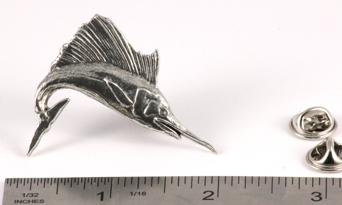 Creative Pewter Designs Sailfish Fish Pewter Lapel Pin or Magnet S003 ...
