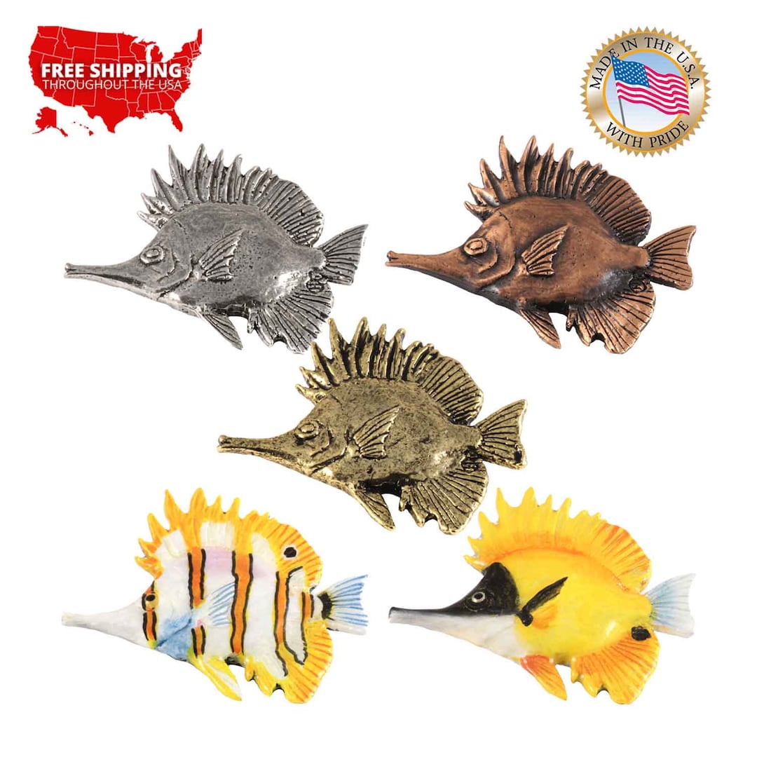Butterfly Fish Pin, Pewter, Lapel, Hat, Pins, Brooch, Brooches, Jewelry ...