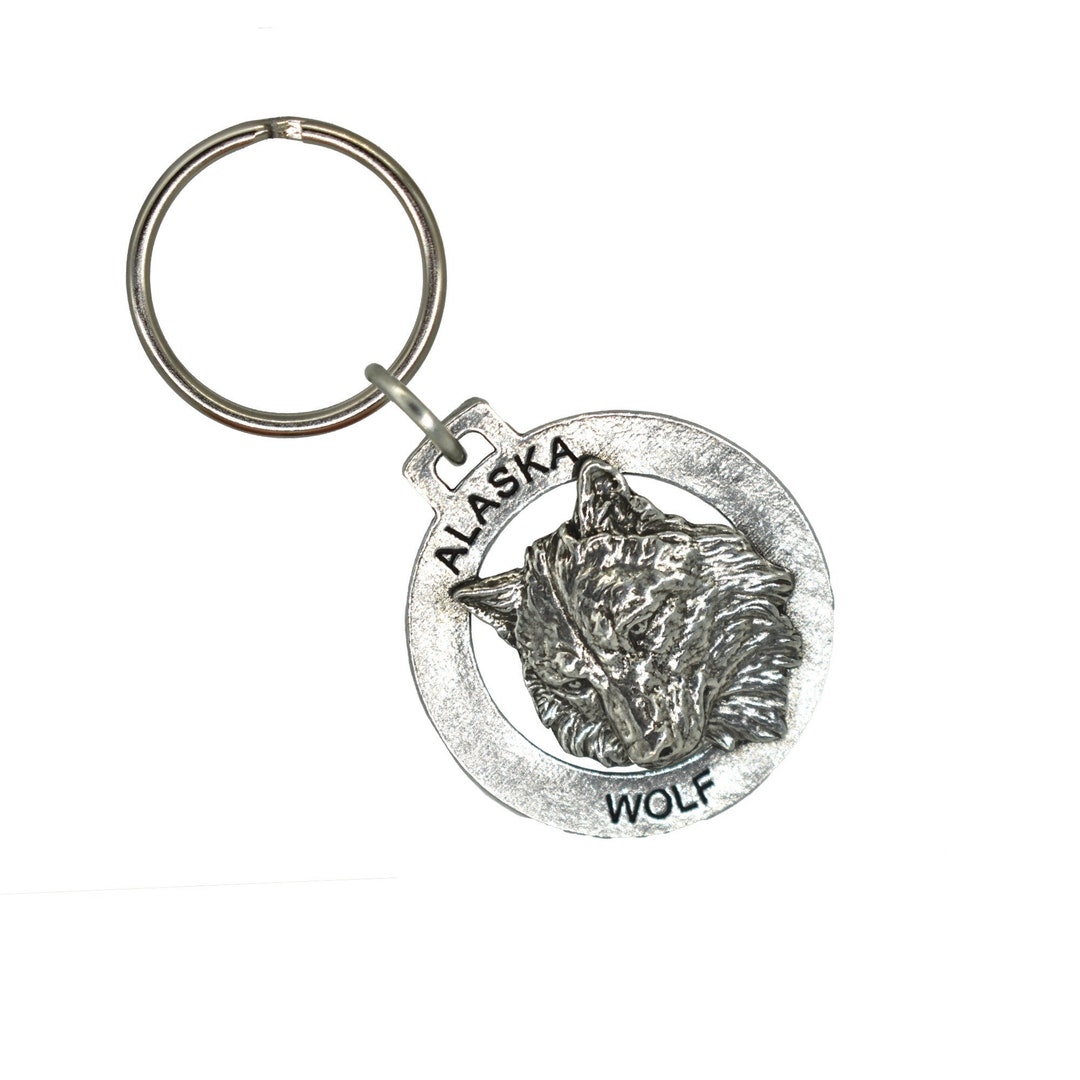 Wolf Head Alaska Keychain, A622KC, 1.5 Inch, Souvenir, Pack, Alpha ...