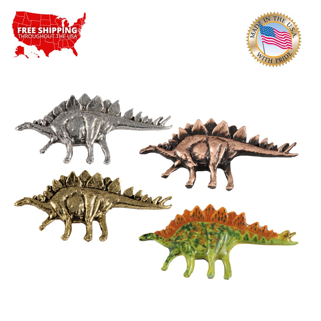 Stegosaurus Dinosaur Pin, Pewter, Dinosaur, Spikes, Jurassic, Lapel ...