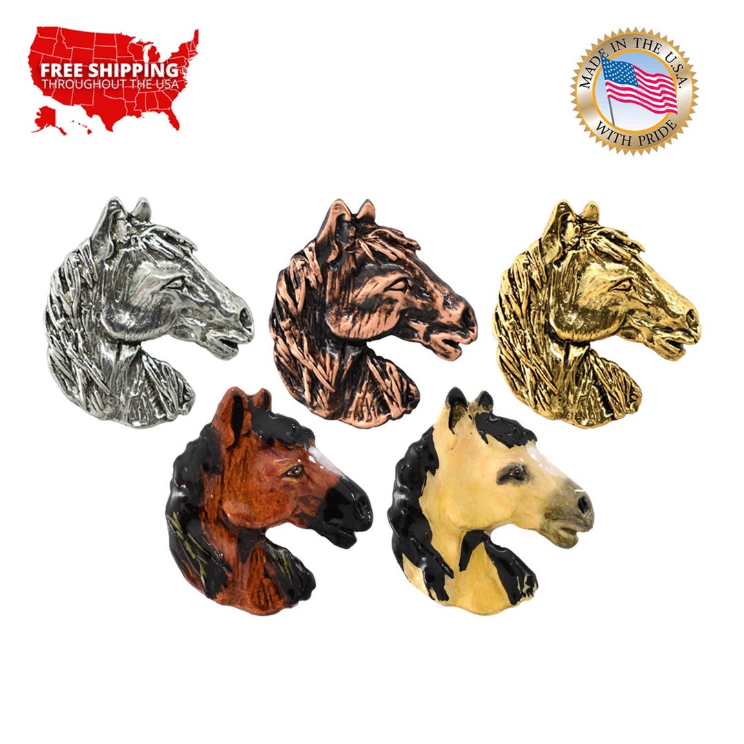 Creative Pewter Designs Horse Head Pewter Lapel Pin or Magnet M139 - Etsy