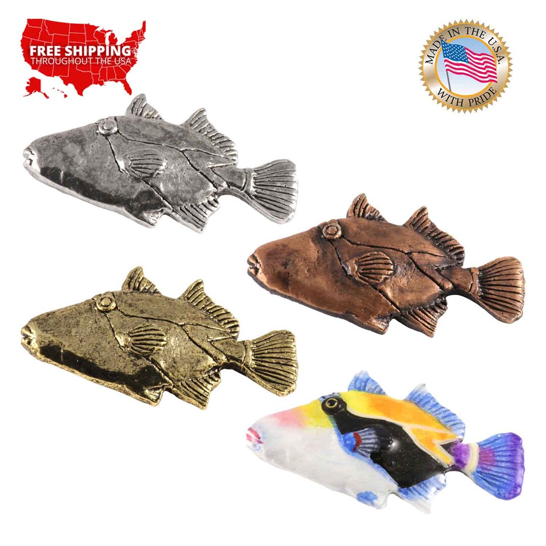 Trigger Fish Pin, Pewter, Lapel, Hat, Pins, Brooch, Brooches, Jewelry ...