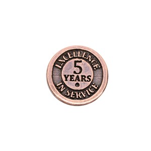 5 Year Star Pin, Pewter, Years, Service, Excellence, Lapel, Hat, Pins ...