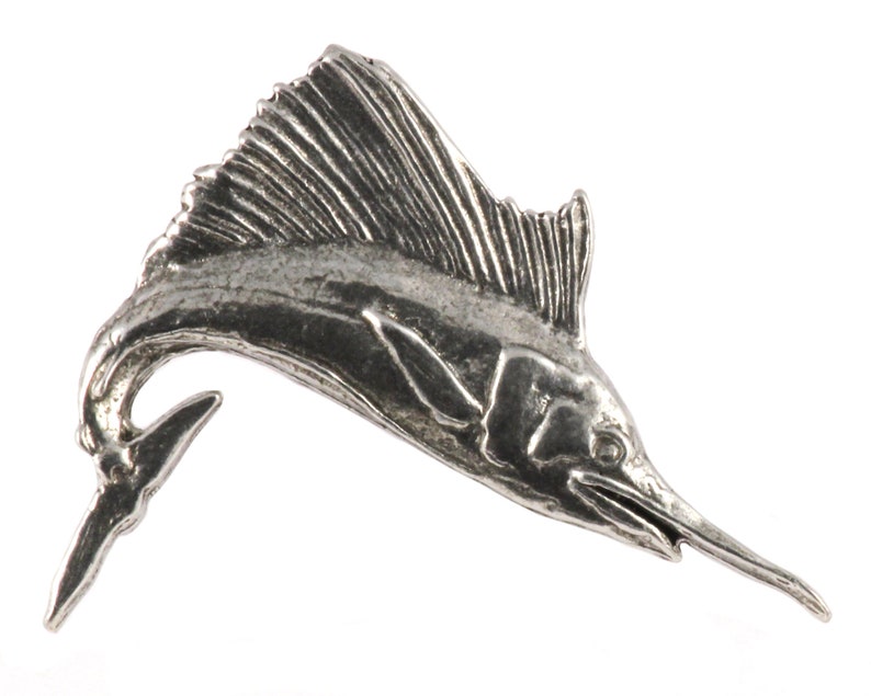 Creative Pewter Designs Sailfish Fish Pewter Lapel Pin or Magnet S003 ...