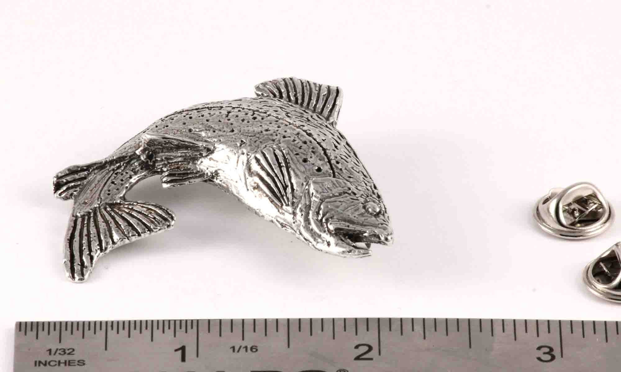 Brook Trout, Brookie, Leaping Fish Pin, Pewter, F007PR, 2" Very Large ...