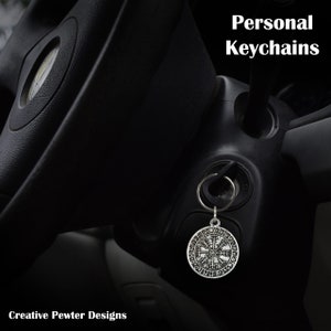 Vegvísir Runes Viking Compass Keychain, G114KC, 1 1/2 Inch, Metal ...