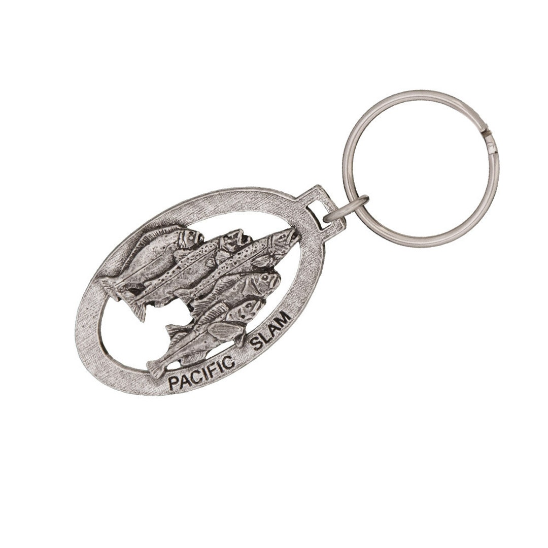 Pacific Fish Slam Keychain, S064KC, 2 Inch, Halibut, Salmon, Rockfish ...
