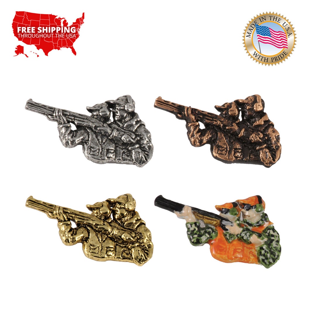 Safety Shooters Pin, Pewter, Hunting, Hunter, Lapel, Hat, Pins, Brooch ...