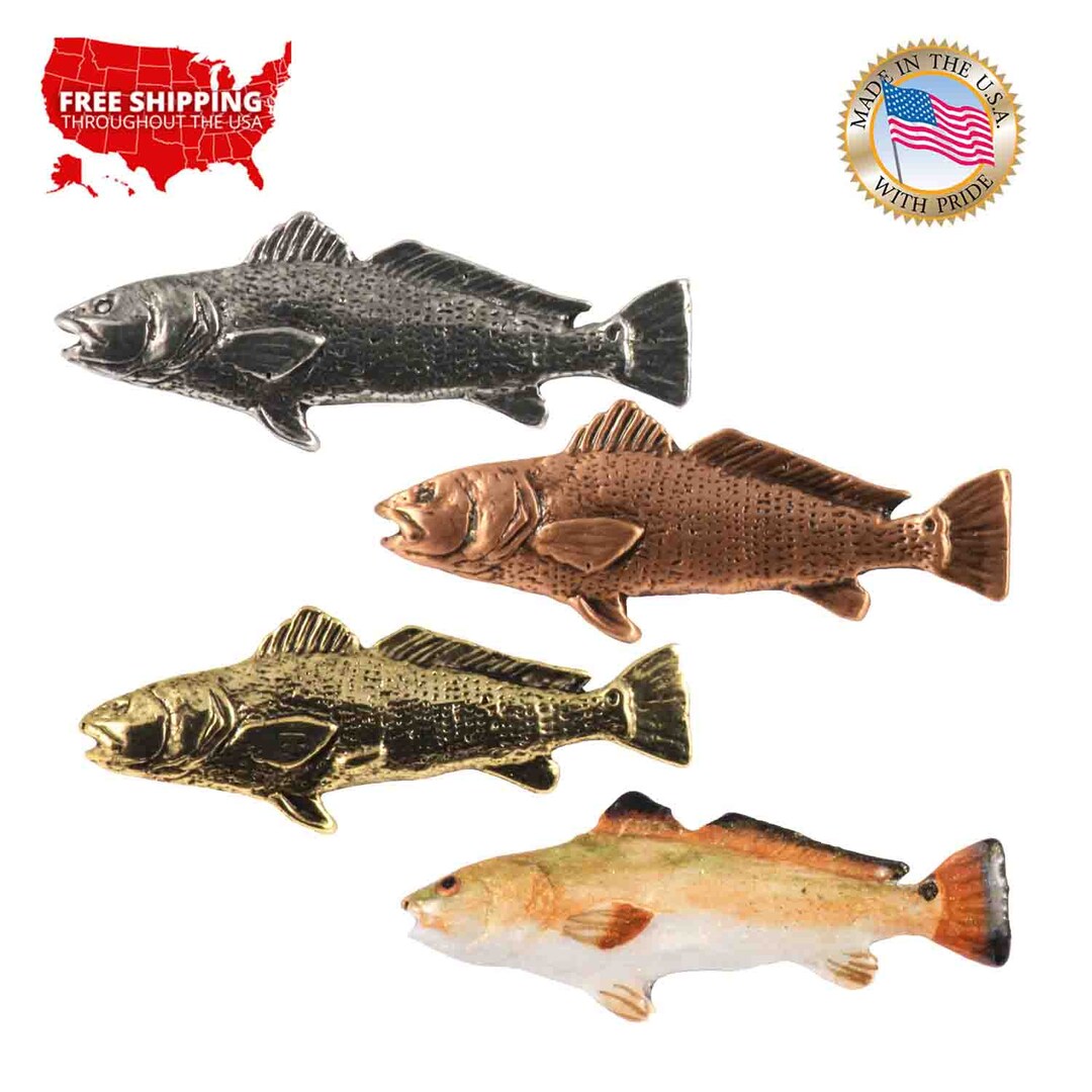 Redfish Small Pin, Pewter, Lapel, Hat, Pins, Brooch, Brooches, Jewelry ...