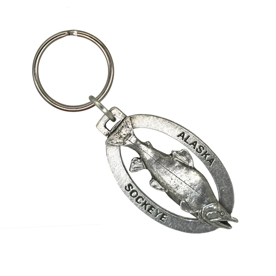 Sockeye Salmon Alaska Keychain, A604KC, 2 Inches, Souvenir, Fishing ...