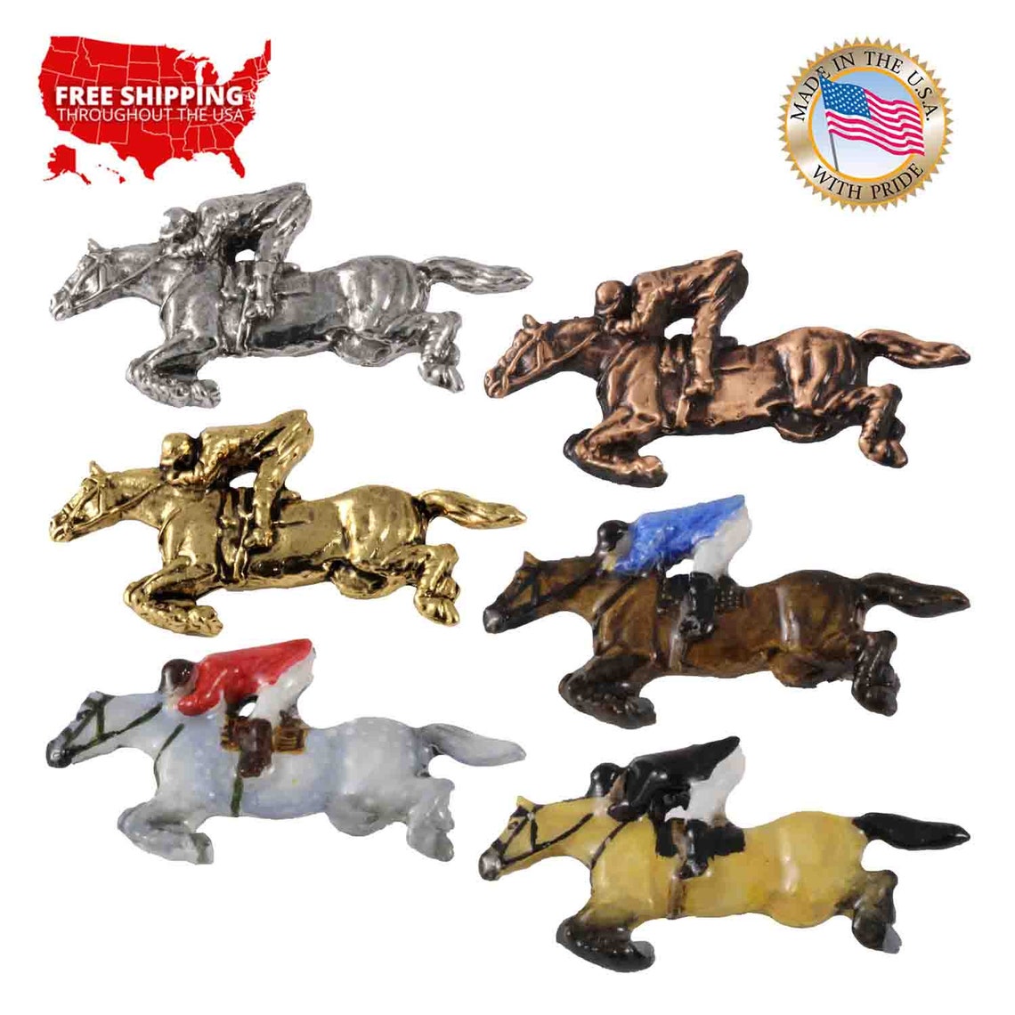 Creative Pewter Designs Horse Jumping With Jockey Pewter Lapel - Etsy