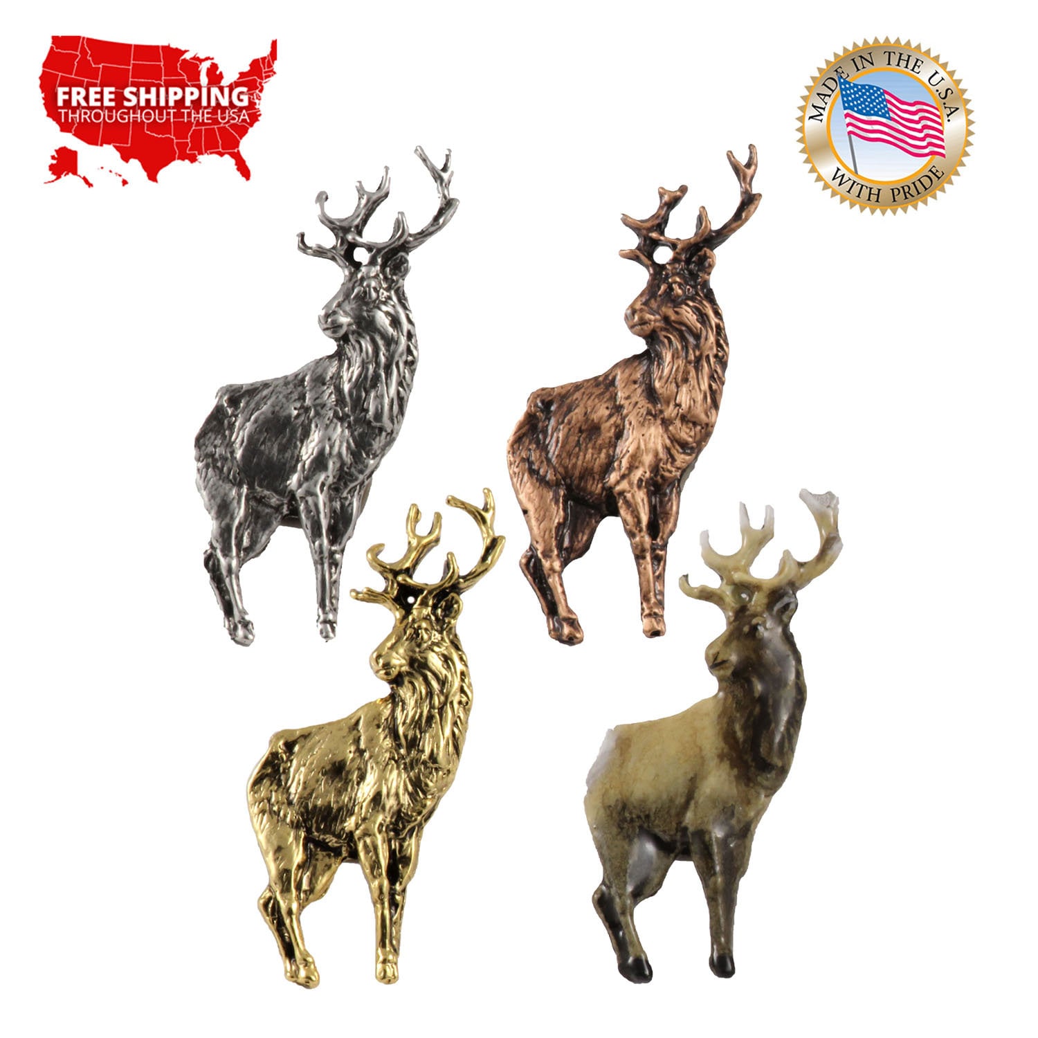 Creative Pewter Designs Red Deer Stag Full Body Pewter Lapel - Etsy