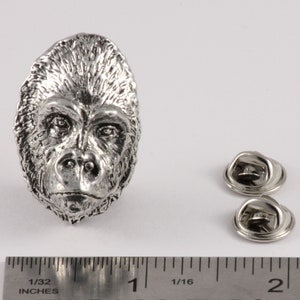 Creative Pewter Designs Gorilla Ape Head Pewter Lapel Pin or Magnet ...