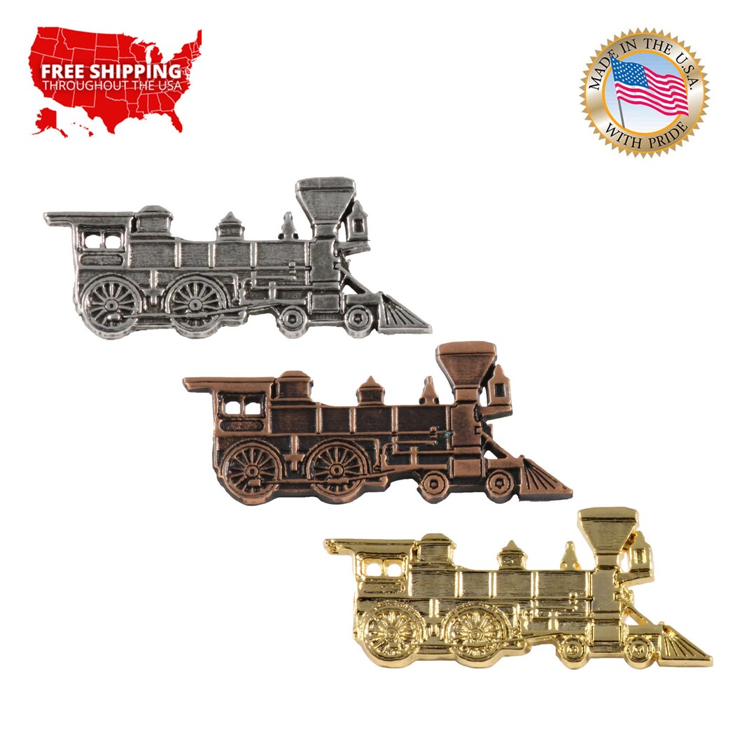 Train Engine Pin, Pewter, Train, Locomotive, Railroad, Steam, Engine ...