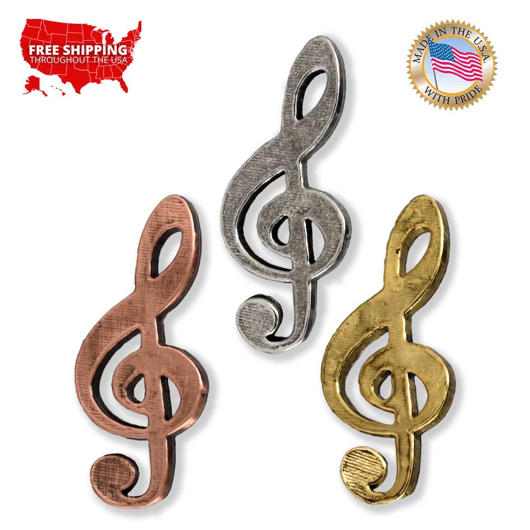 Musical Note Pin, Pewter, Treble Clef, Music, Note, Musician, Lapel ...