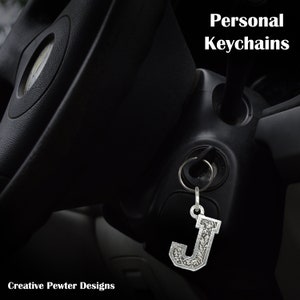 Letter J Keychain, L010KC, 1 Inch, Alphabet, Initial, Personalized ...