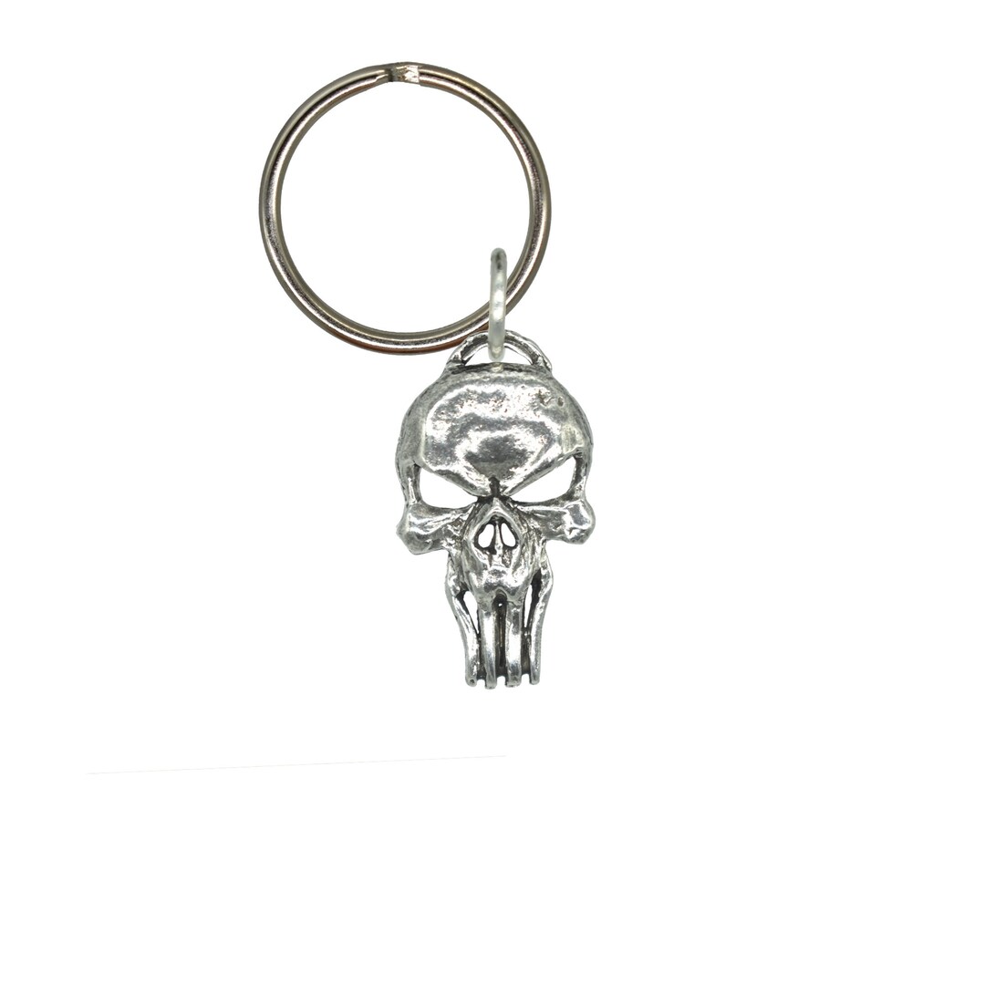 3D Skull the Punisher Keychain, G126KC, 1 1/4 Inch, Metal, Death ...