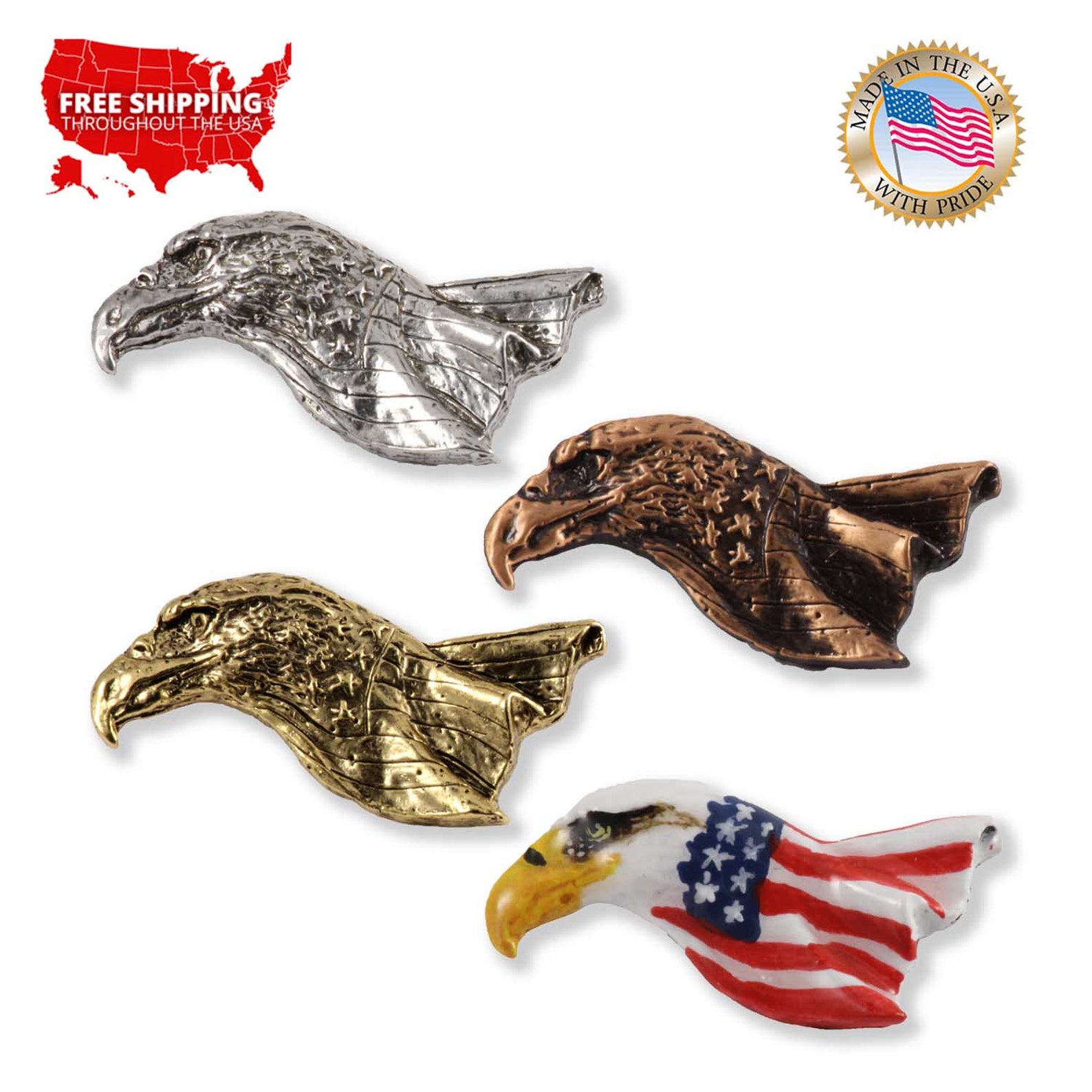 Creative Pewter Designs Bald Eagle Head With Flag Bird Pewter | Etsy