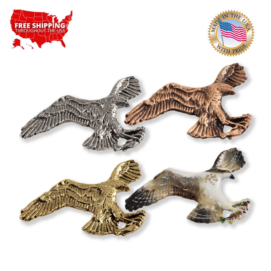 Creative Pewter Designs Osprey With Trout in Claws Bird Pewter Lapel ...