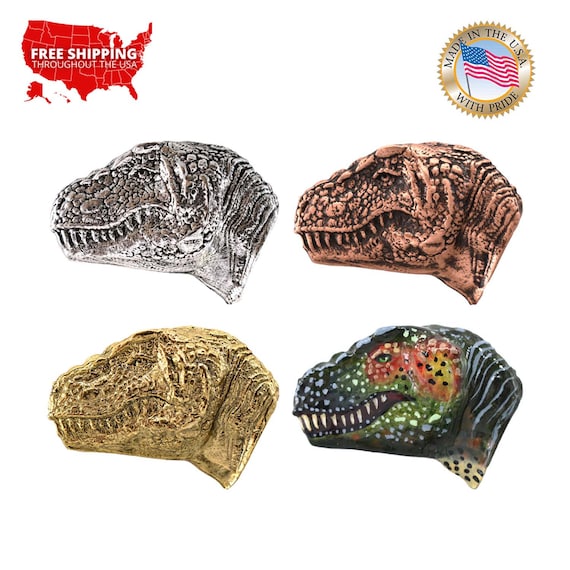 T-rex Head Dinosaur Premium Pin Pewter T-rex Dinosaur - Etsy