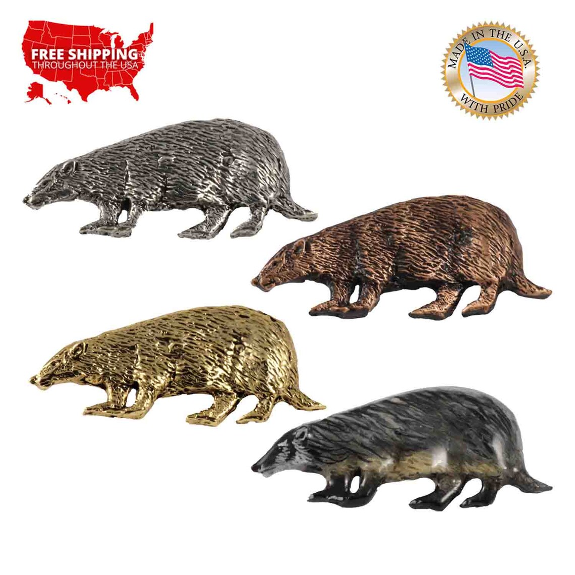 Creative Pewter Designs Badger Pewter Lapel Pin or Magnet M160 - Etsy