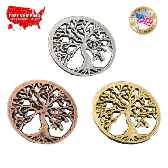 Tree of Life Pin Pewter Tree Life Nature Branches Leaf - Etsy