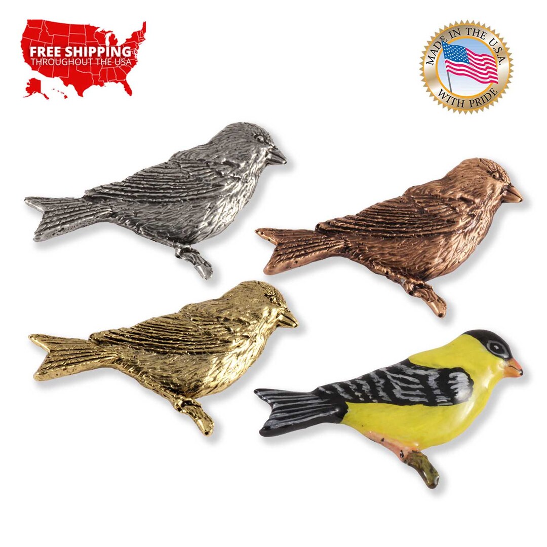 Creative Pewter Designs American Goldfinch Bird Pewter Lapel Pin Brooch ...