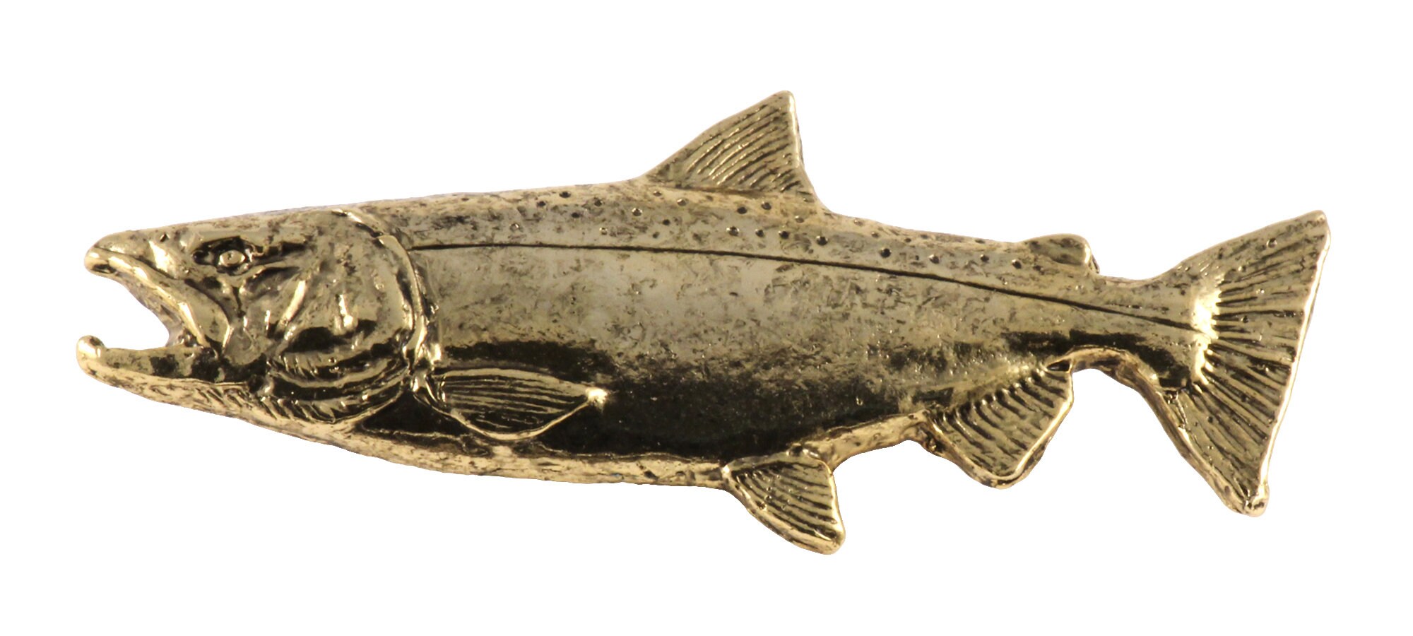 Chinook Salmon Pin, King Salmon, Pewter, Large, Lapel, Brooch, Fishing ...