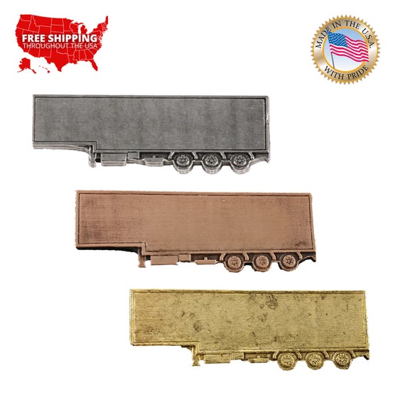 Semi Truck Trailer Pin Pewter Semi Truck Trailer Trucker - Etsy