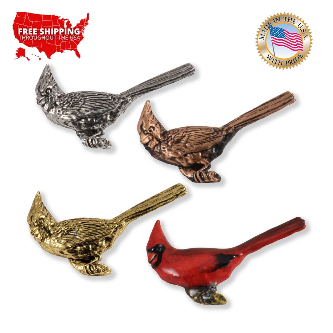 Creative Pewter Designs Northern Cardinal Bird Pewter Lapel Pin Brooch ...