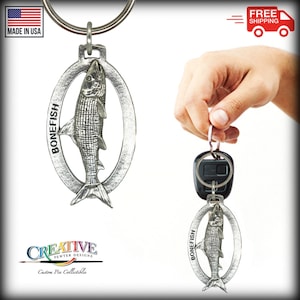 Bonefish Keychain, S037KC, 2 Inch, Saltwater Fish, Sport Fishing, Ocean ...