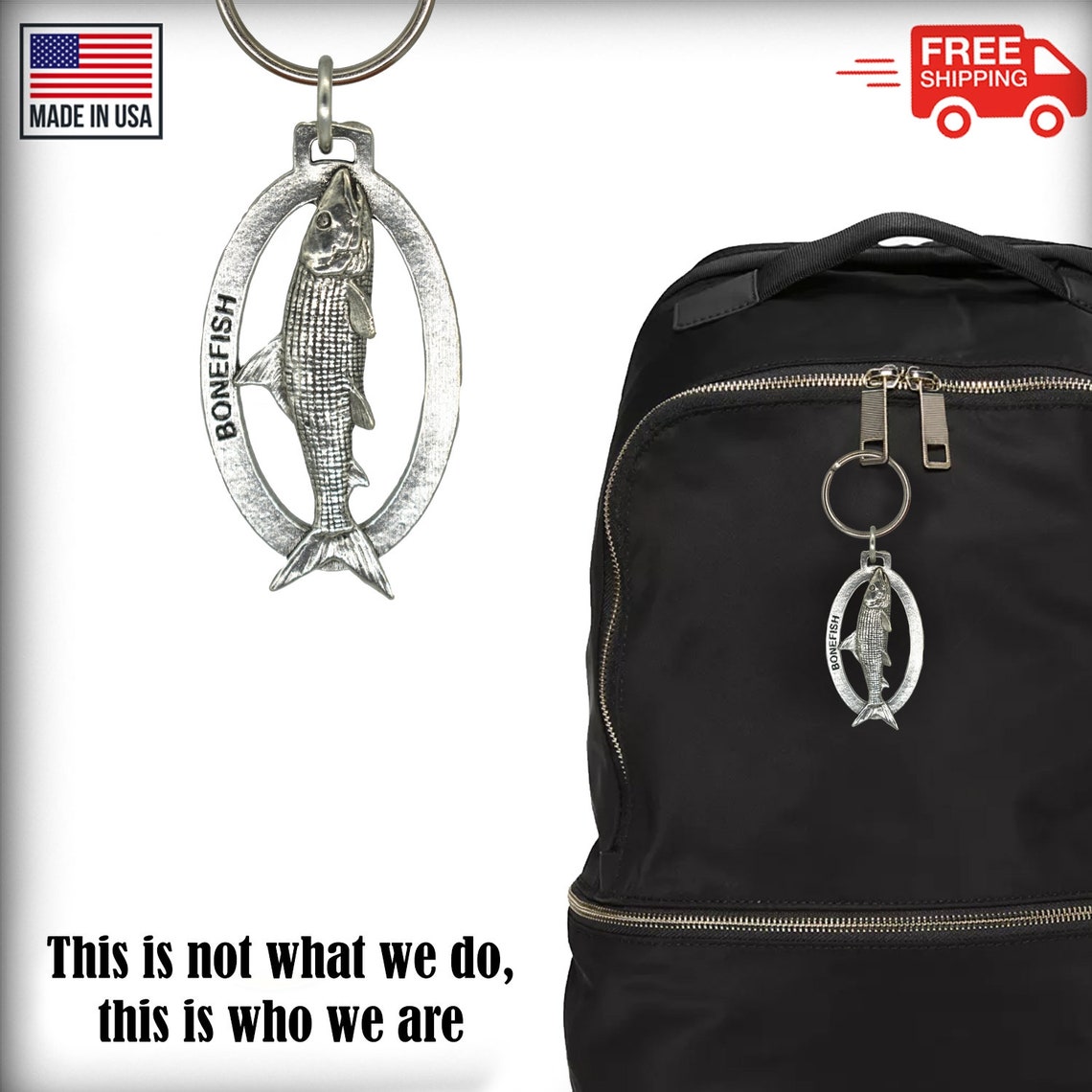 Bonefish Keychain, S037KC, 2 Inch, Saltwater Fish, Sport Fishing, Ocean ...