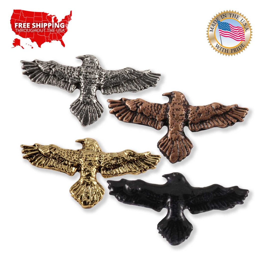 Raven Flying Pin, Small Bird Lapel Pin, Raven Brooch, Bird Hat Pin, Backpack Accessory, Handmade ...