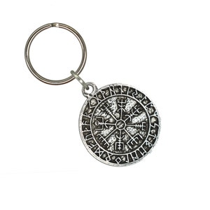 Vegvísir Runes Viking Compass Keychain, G114KC, 1 1/2 Inch, Metal ...