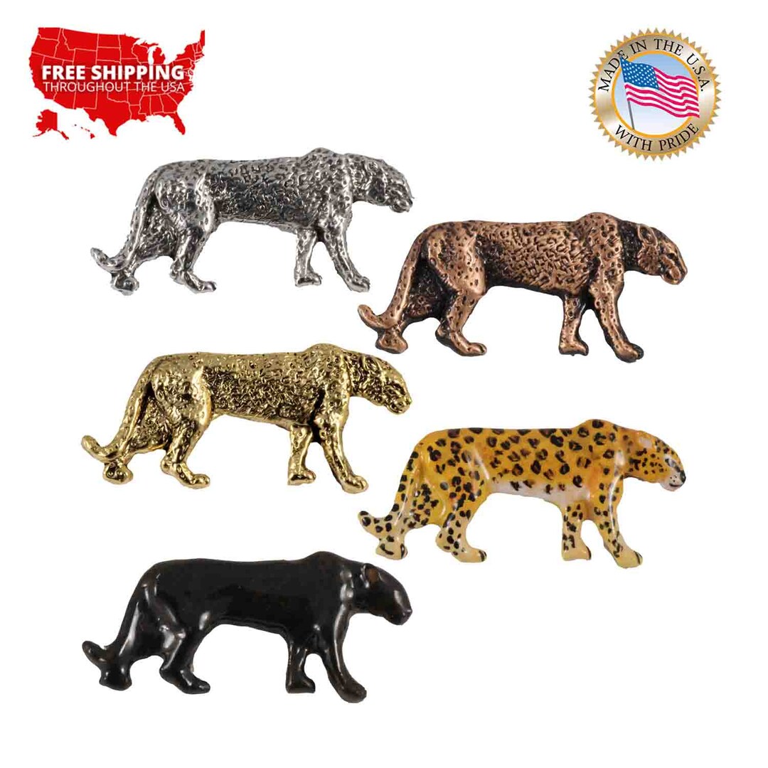 Creative Pewter Designs Leopard Full Body Pewter Lapel Pin or Magnet ...