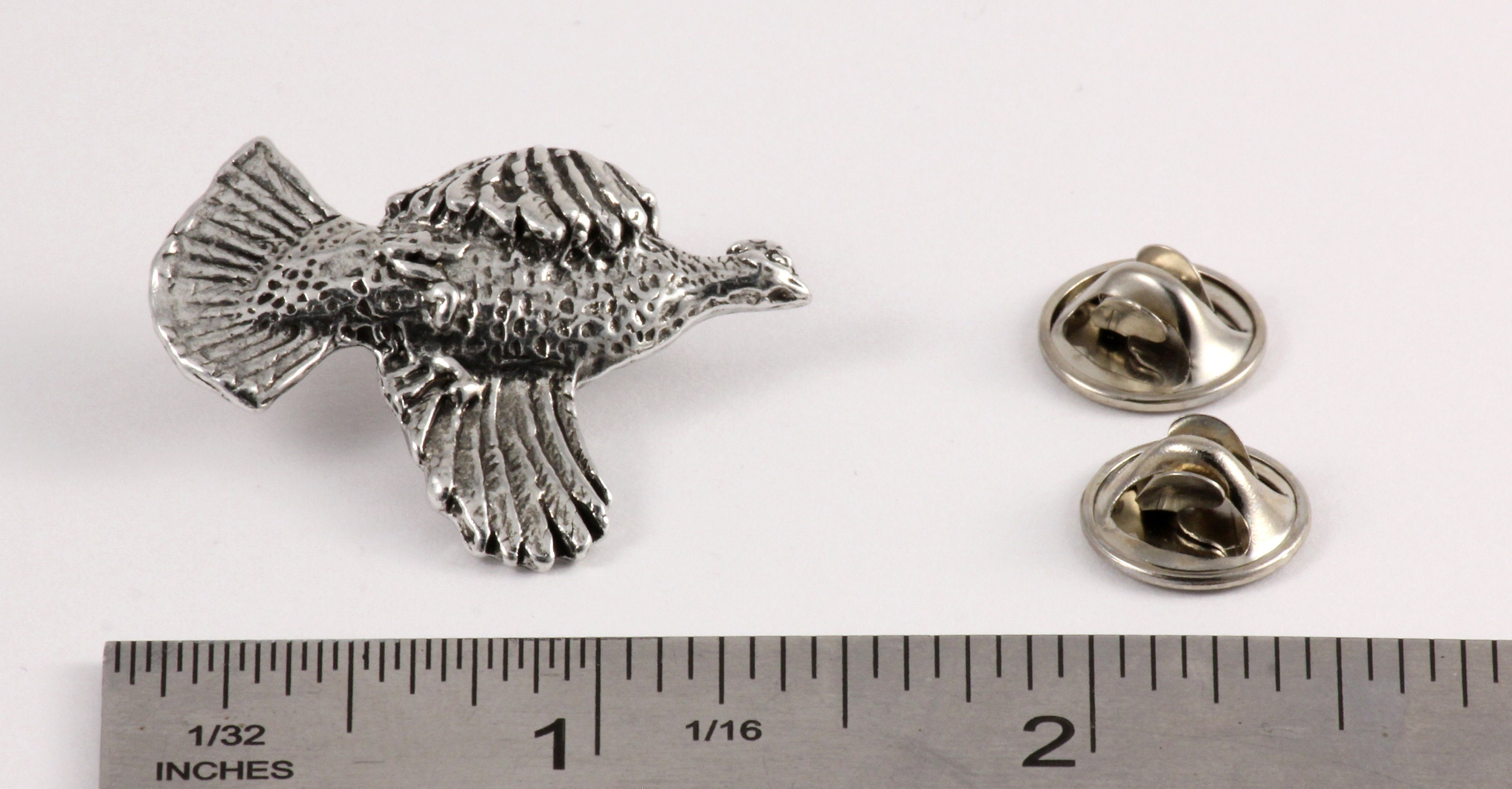 Creative Pewter Designs Ruffed Grouse Flushing Bird Pewter Lapel Pin ...