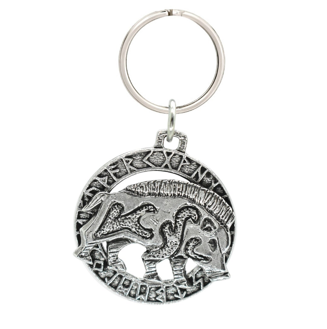 Celtic Boar in Runes Keychain, G004KC, 1 3/4 Inch, Viking, Norse ...