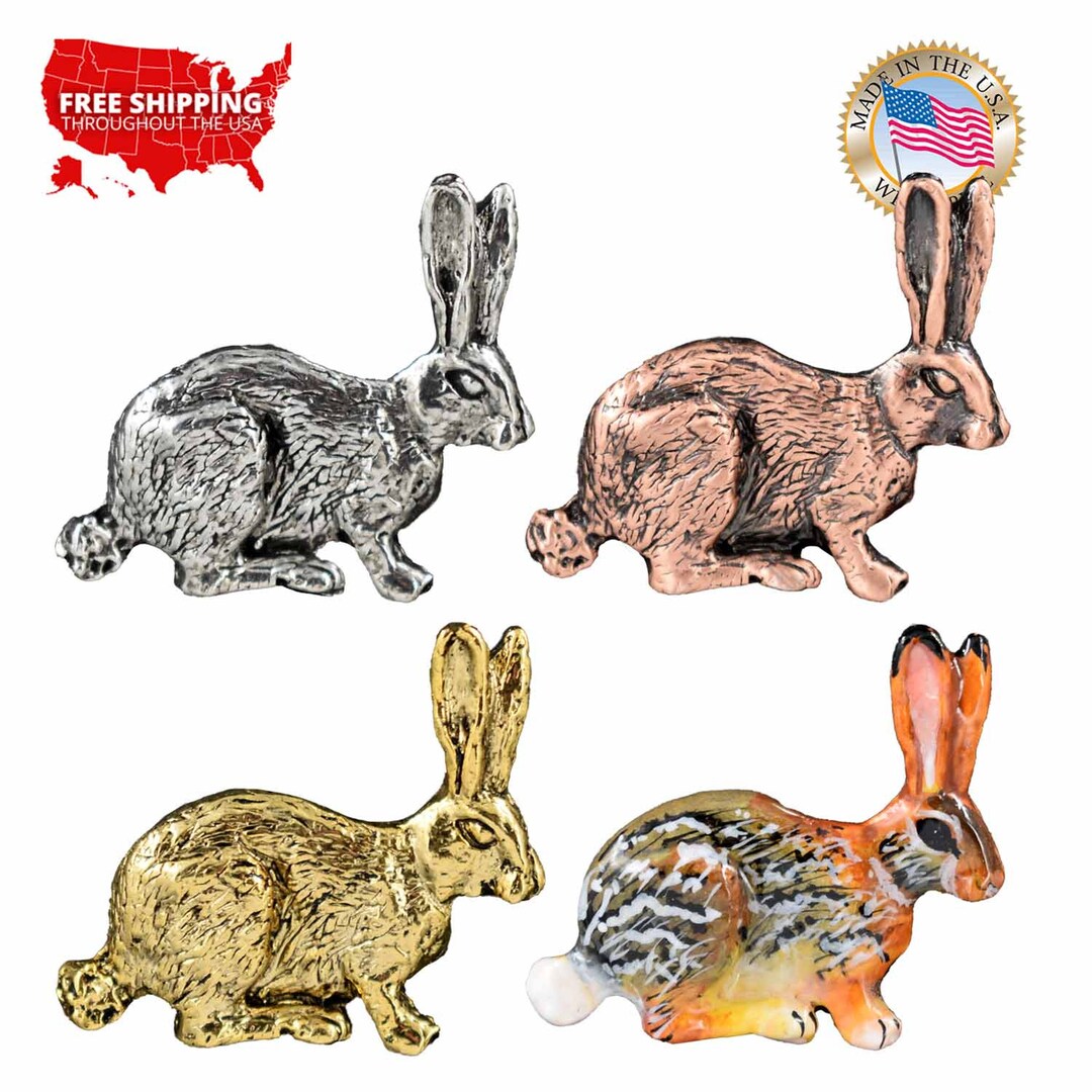 Creative Pewter Designs Rabbit Cottontail Sitting Pewter Lapel Pin or ...