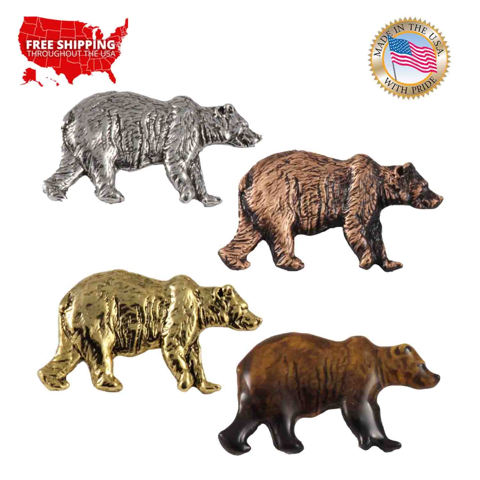 Creative Pewter Designs Grizzly Brown Bear Full Body Pewter - Etsy