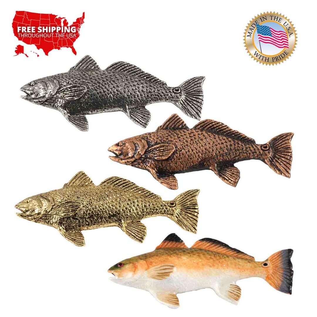 Redfish Pin, Pewter, Lapel, Hat, Pins, Brooch, Brooches, Jewelry, Gift ...