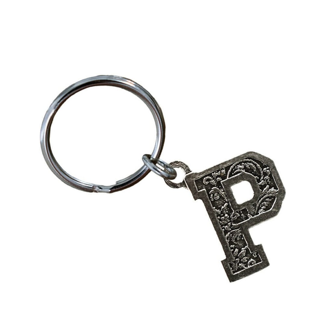 Letter P Keychain, L016KC, 1 Inch, Alphabet, Initial, Personalized ...