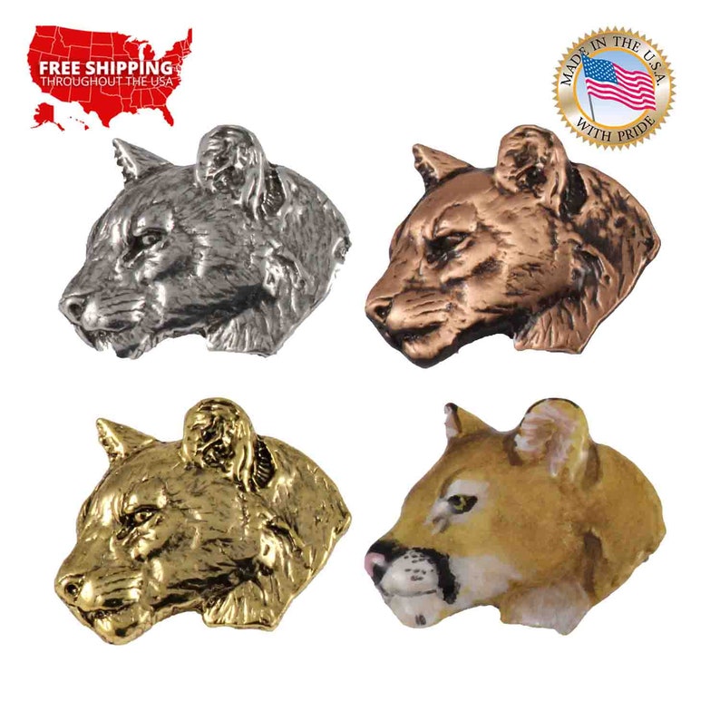 Creative Pewter Designs Cougar Mountain Lion Head Pewter Lapel - Etsy