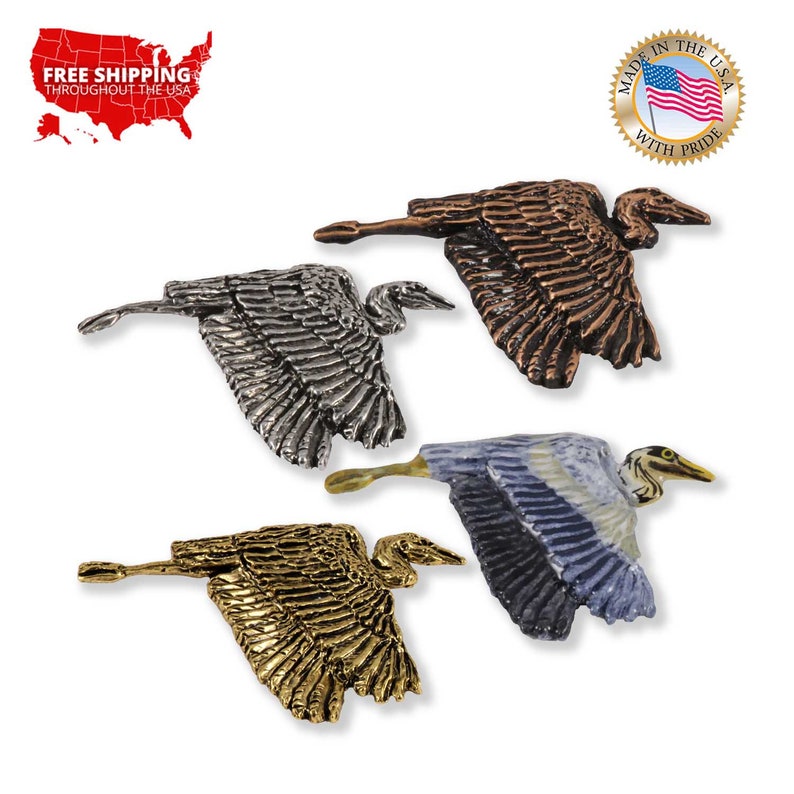 Creative Pewter Designs Great Blue Heron Flying Bird Pewter - Etsy