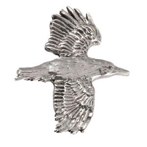 Creative Pewter Designs Raven Flying Large Bird Pewter Lapel Pin Brooch ...