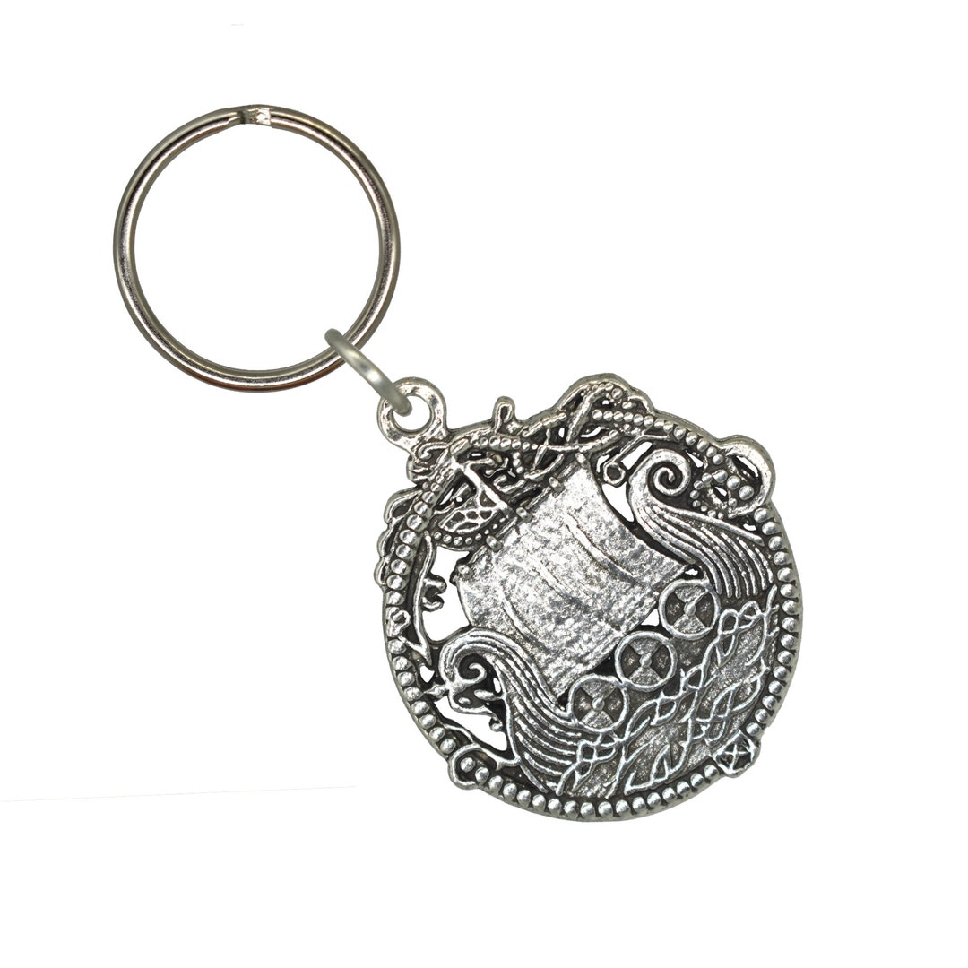Viking Ship Keychain, G048KC, 1 3/4 Inch, Metal, Warrior, Norse, Pewter ...