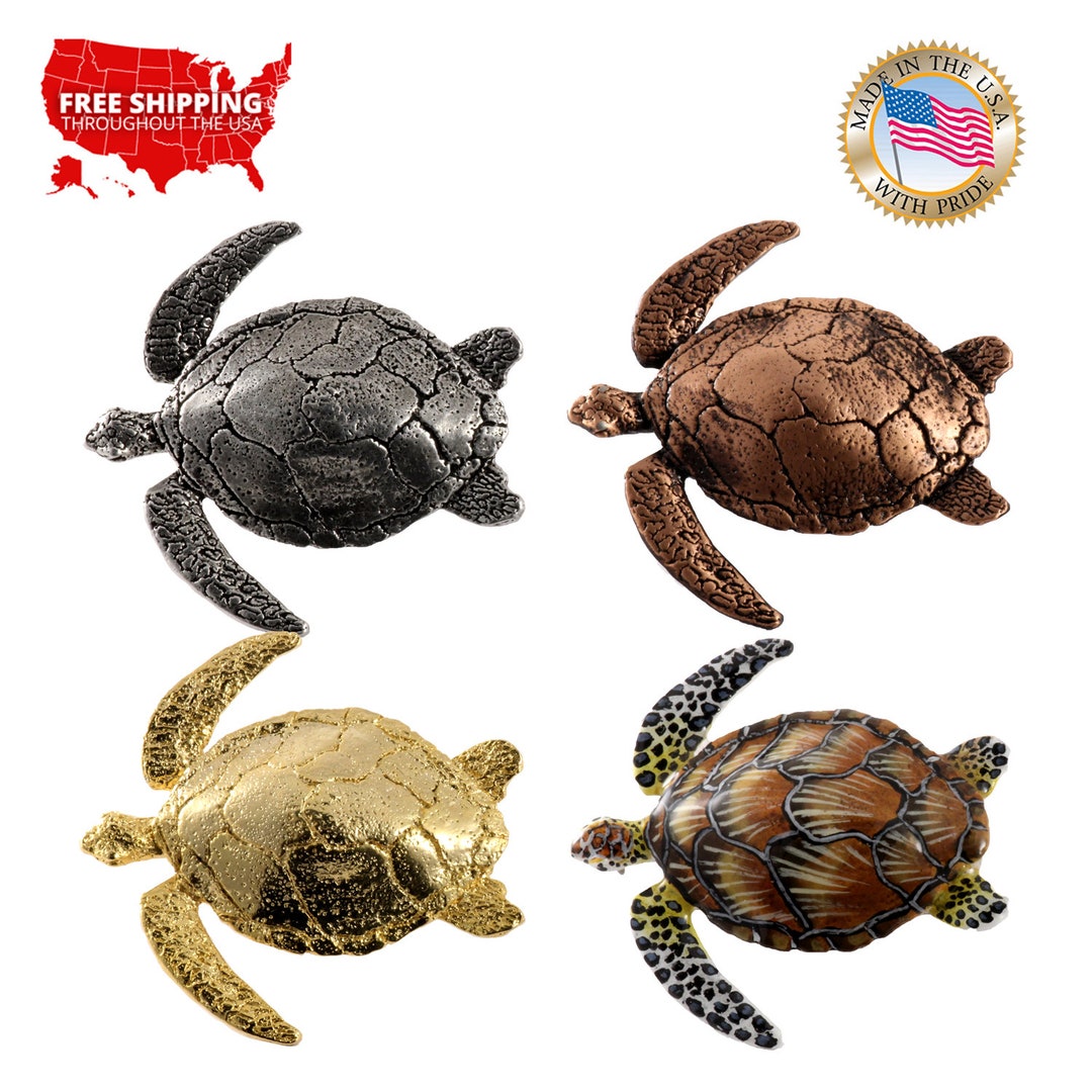 Sea Turtle Premium Pin, Pewter, Sea, Turtle, Ocean, Shell, Tropical ...