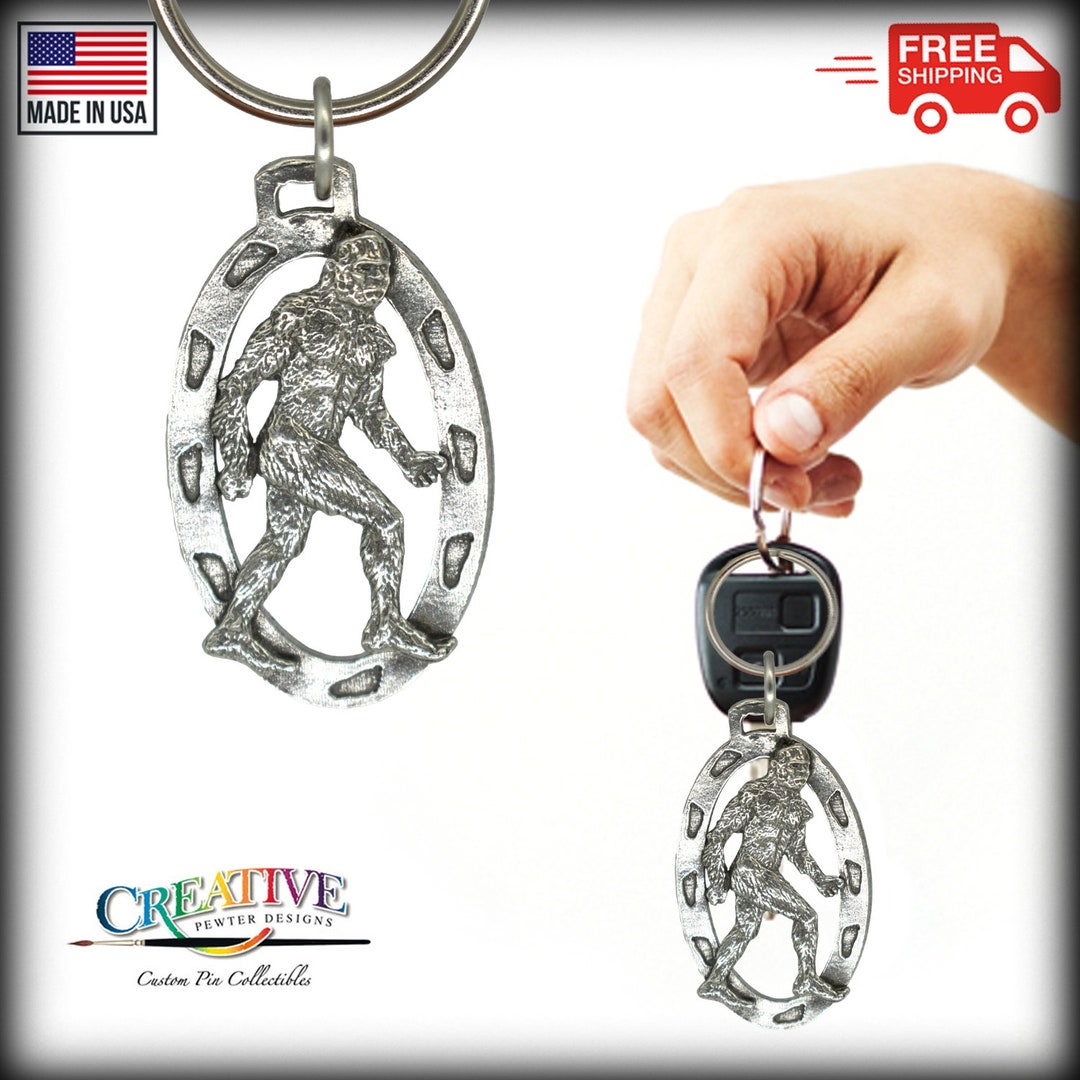 Sasquatch Keychain Full Body Head Foot Print Big Foot - Etsy