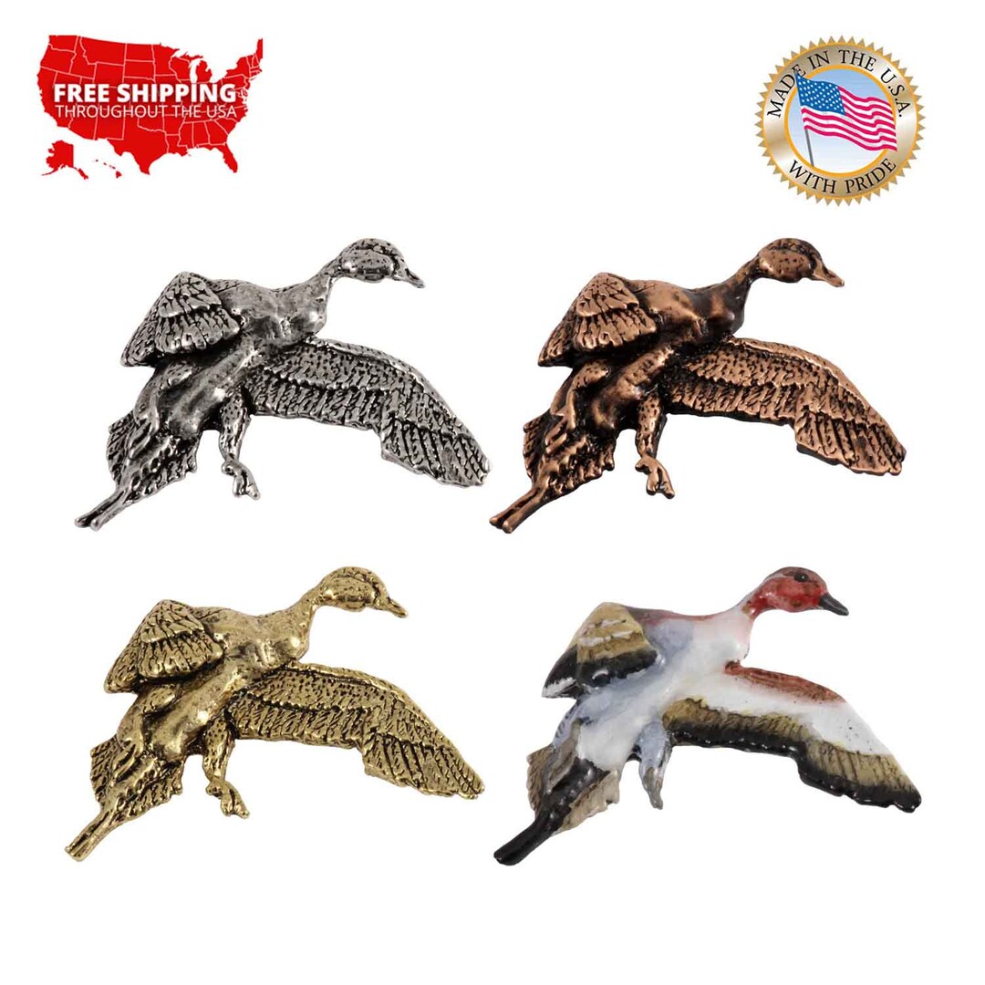 Creative Pewter Designs Pintail Duck Flying Right Bird Pewter Lapel Pin ...