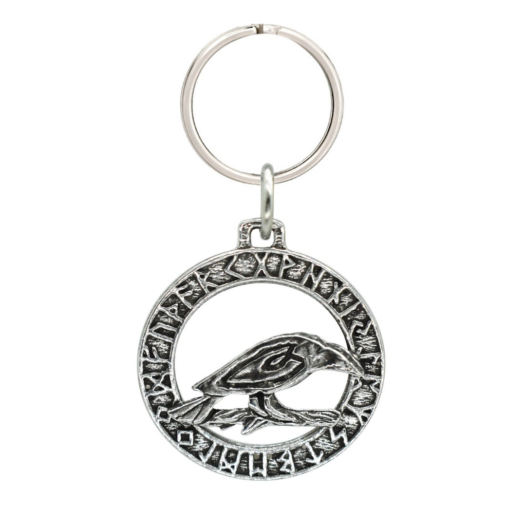 Odin's Raven in Runes Keychain, G007KC, 1 1/2 Inch, Metal Viking, Norse ...