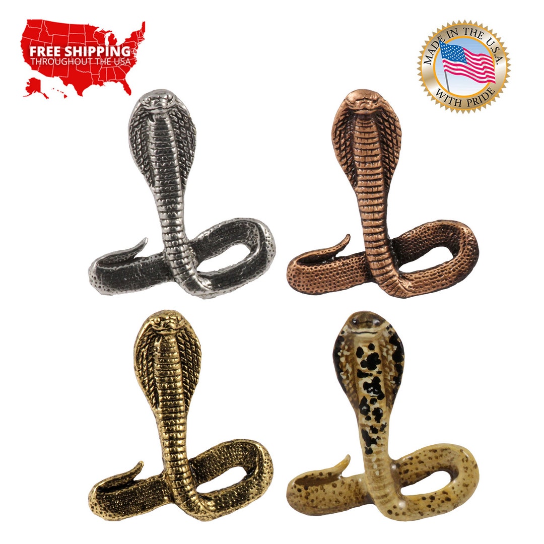 Cobra Pin, Pewter, Snake, Reptile, King Cobra, Desert, Lapel, Hat, Pins ...